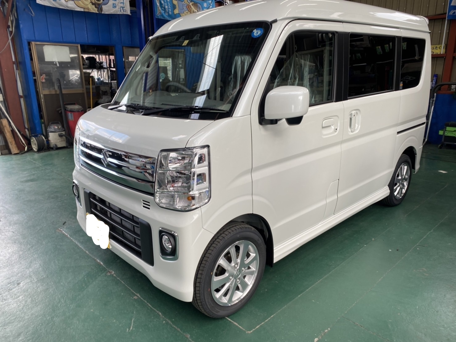 スズキ エブリーワゴン DA17W 4型 ナビ・ドラレコ前後・シートカバー・ETC取付 | 木津川市 奈良市 城陽市のタイヤ交換・車検・パーツ取り付け｜ガレージ大西